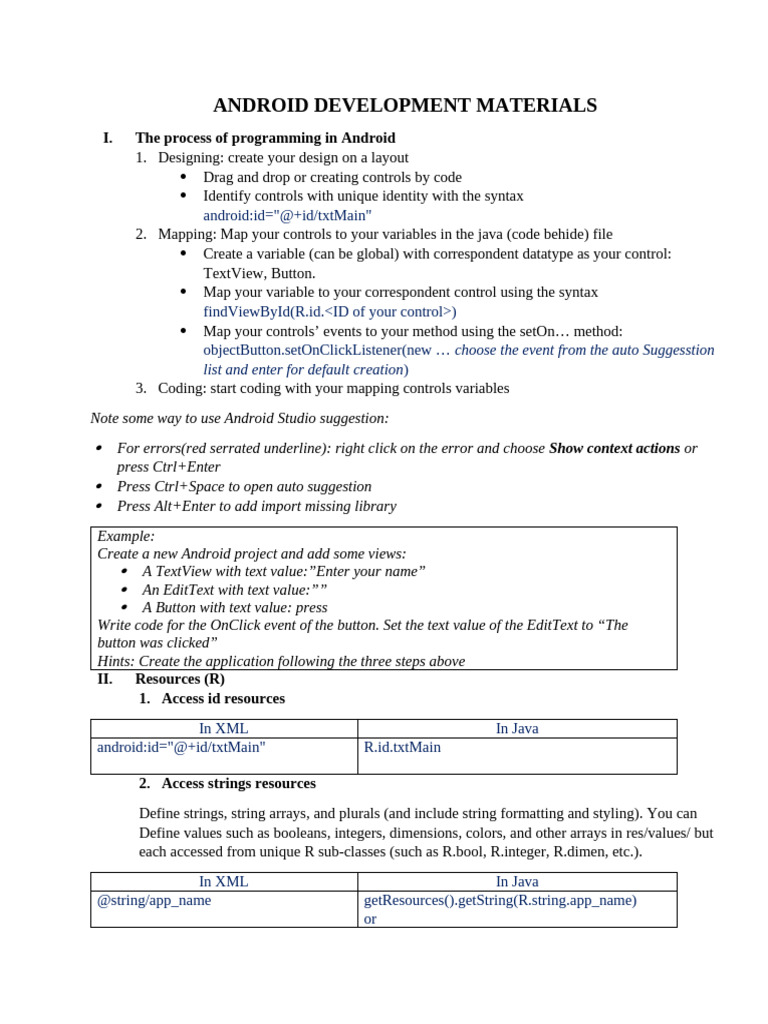 Android_Studio_Brief_W4 | PDF | Mobile App | Method (Computer Programming)