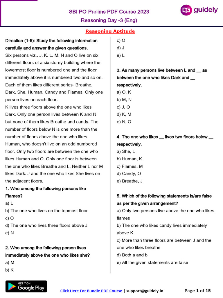 DAY 3 of SBI GUDELY Best MCQ List | PDF