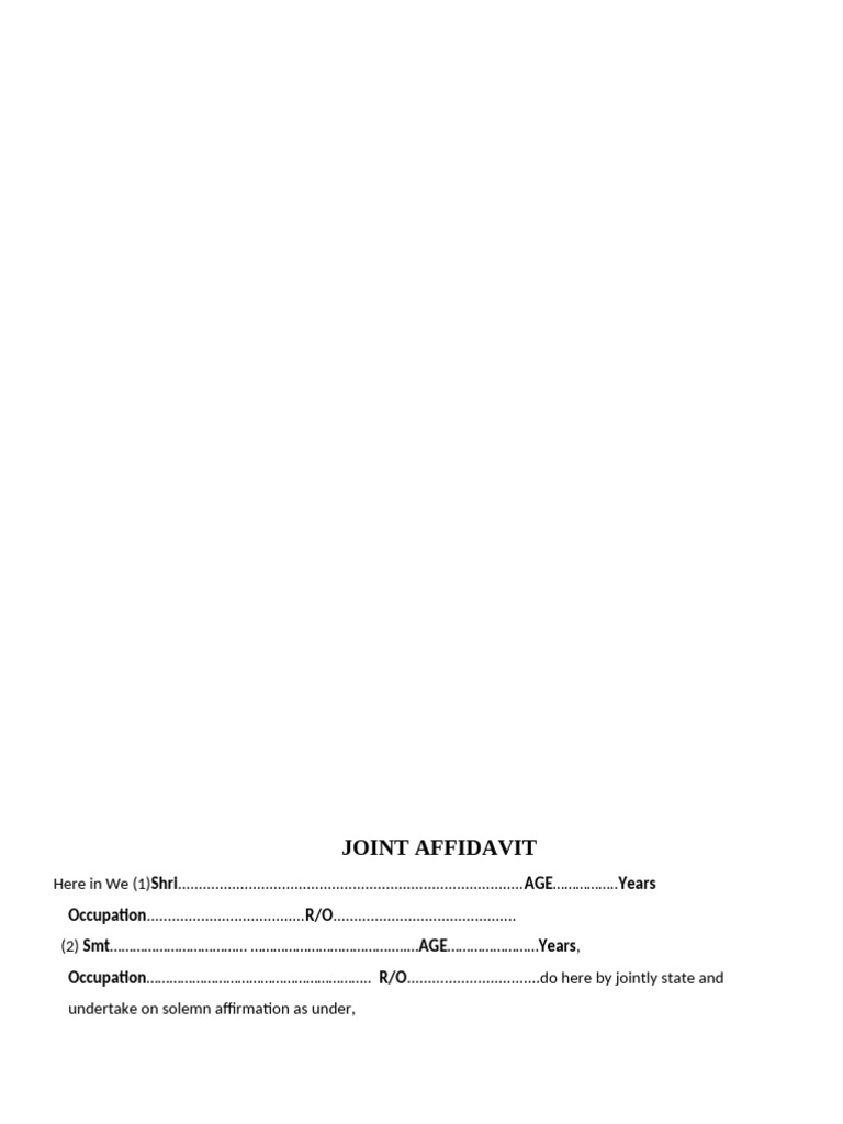 Joint Affidavit | PDF