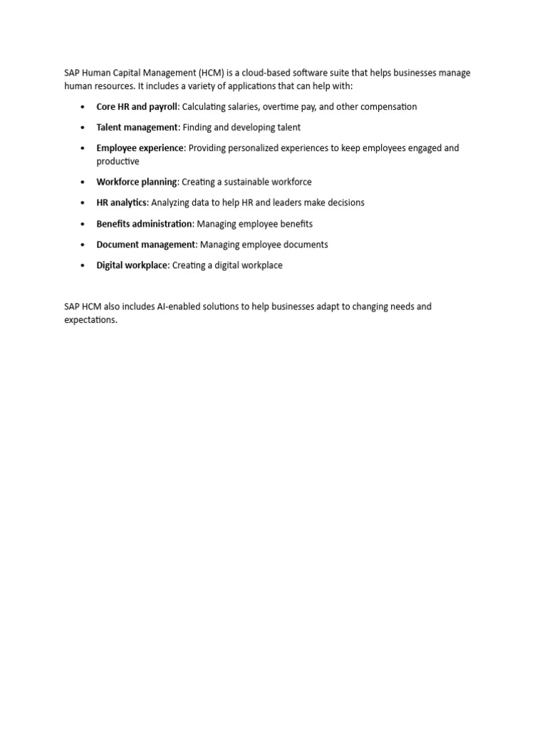 SAP Human Capital Management | PDF