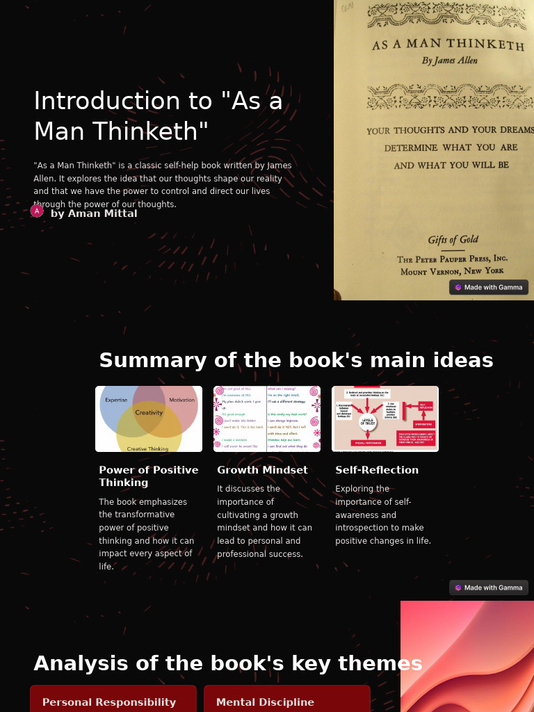 Introduction To As A Man Thinketh | PDF | Thought | Mindset