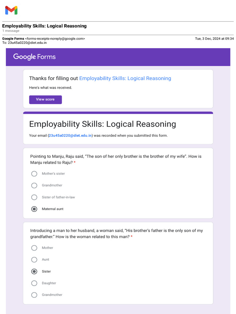 Logical Reasoning Skills Assessment | PDF