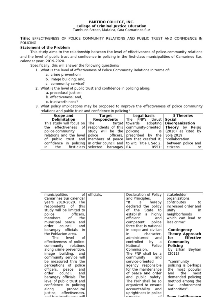 Sample Thesis Proposal Matrix | PDF | Police | Criminal Justice