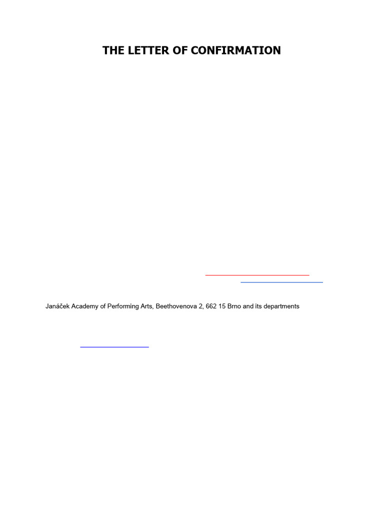 The Letter of Confirmation 2024 | PDF