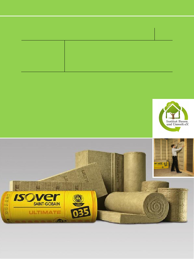 Environmental Declaration: ISOVER ULTIMATE | PDF | Thermal Insulation | Wall