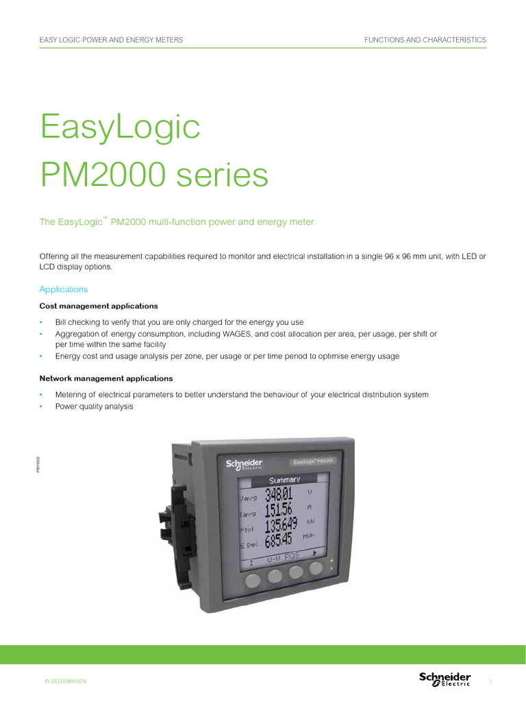 PM2000 Technical Datashet | PDF | Ac Power | Light Emitting Diode