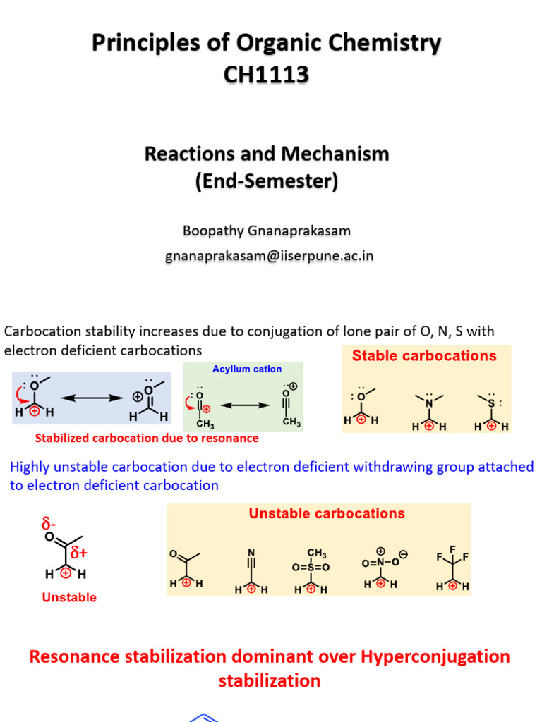 Carbocation and Carbanion Stability Principles | PDF | Physical ...