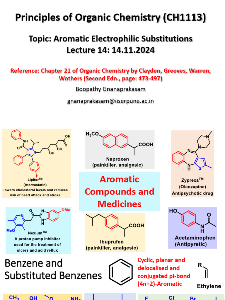 Lecture 14 Aromatic Electrophilic Substitution | PDF | Aromaticity ...