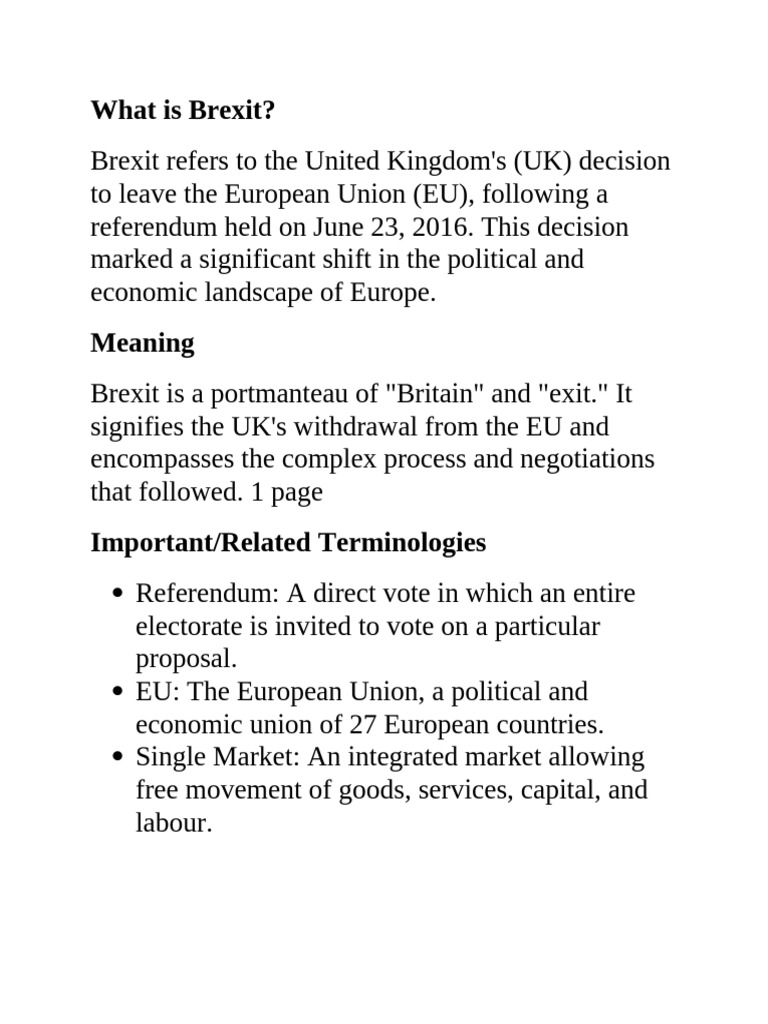 BREXIT | PDF | Brexit | European Union