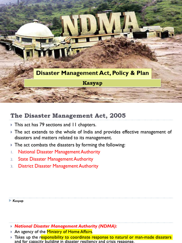 Disaster Management Act, Policy & Plan | PDF | Emergency Management ...