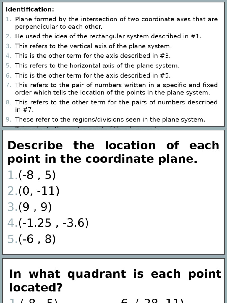 Quiz Cartesian Plane Pdf