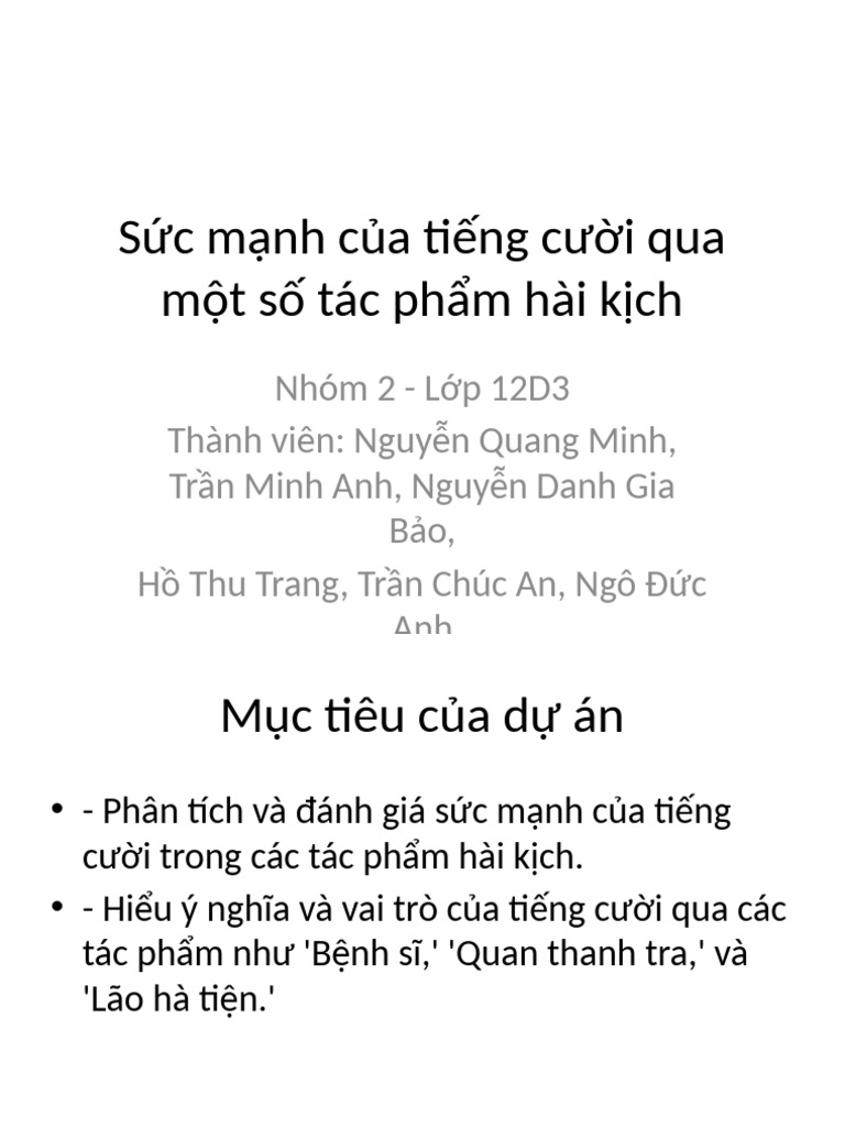 Suc Manh Cua Tieng Cuoi Hai Kich Presentation | PDF