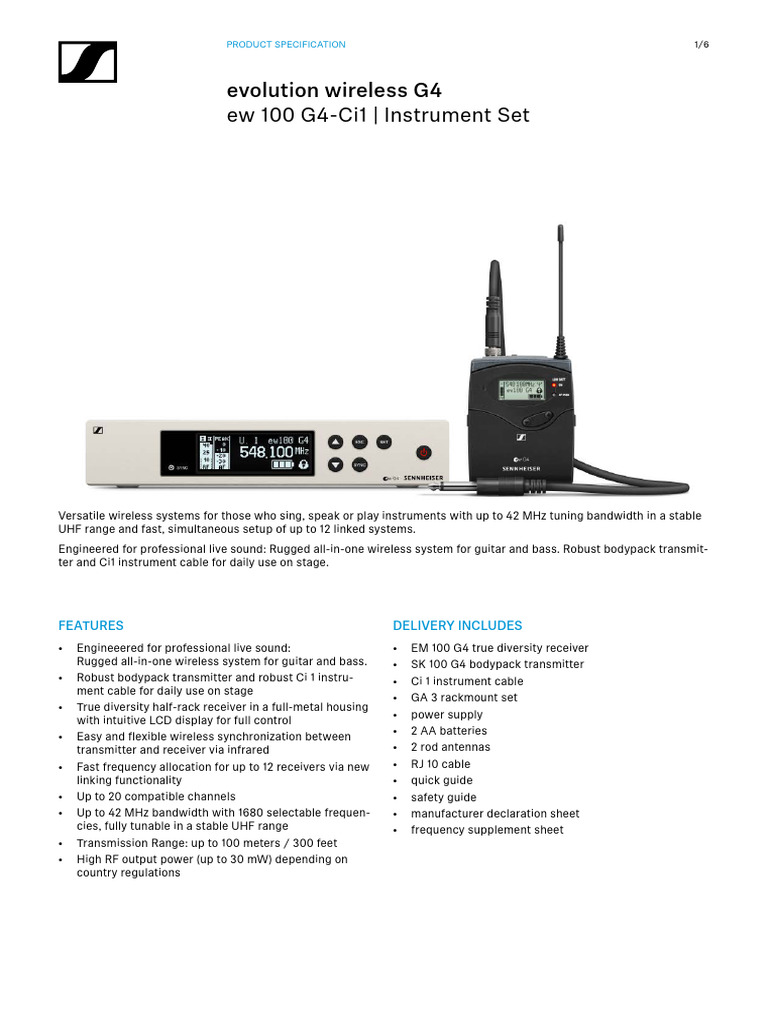 SP 1134 v2.0 Ew 100 G4-Ci 1 Product Specification En | PDF ...