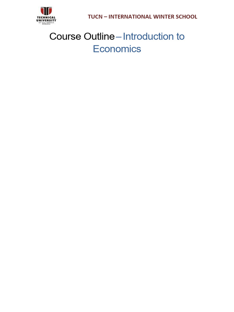 Intro to Economics Course Outline | PDF | Economics | Market (Economics)