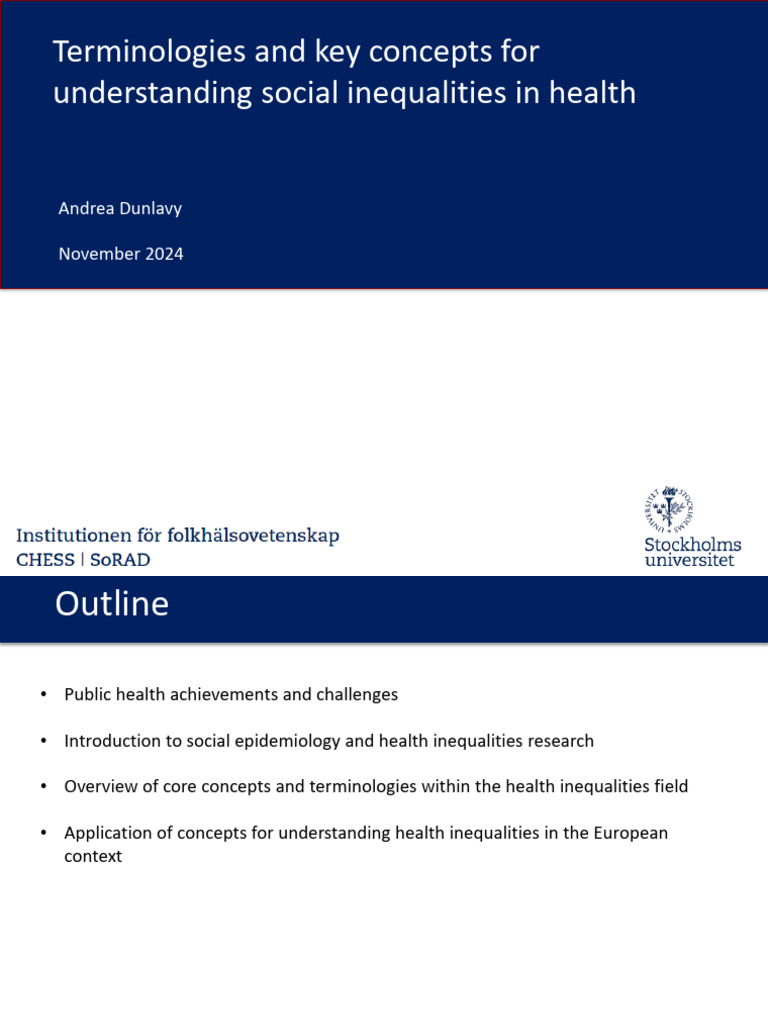 Terminologies and Concepts | PDF | Public Health | Health Equity