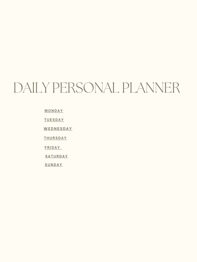 Simple and Minimal Printable Daily Planner | PDF