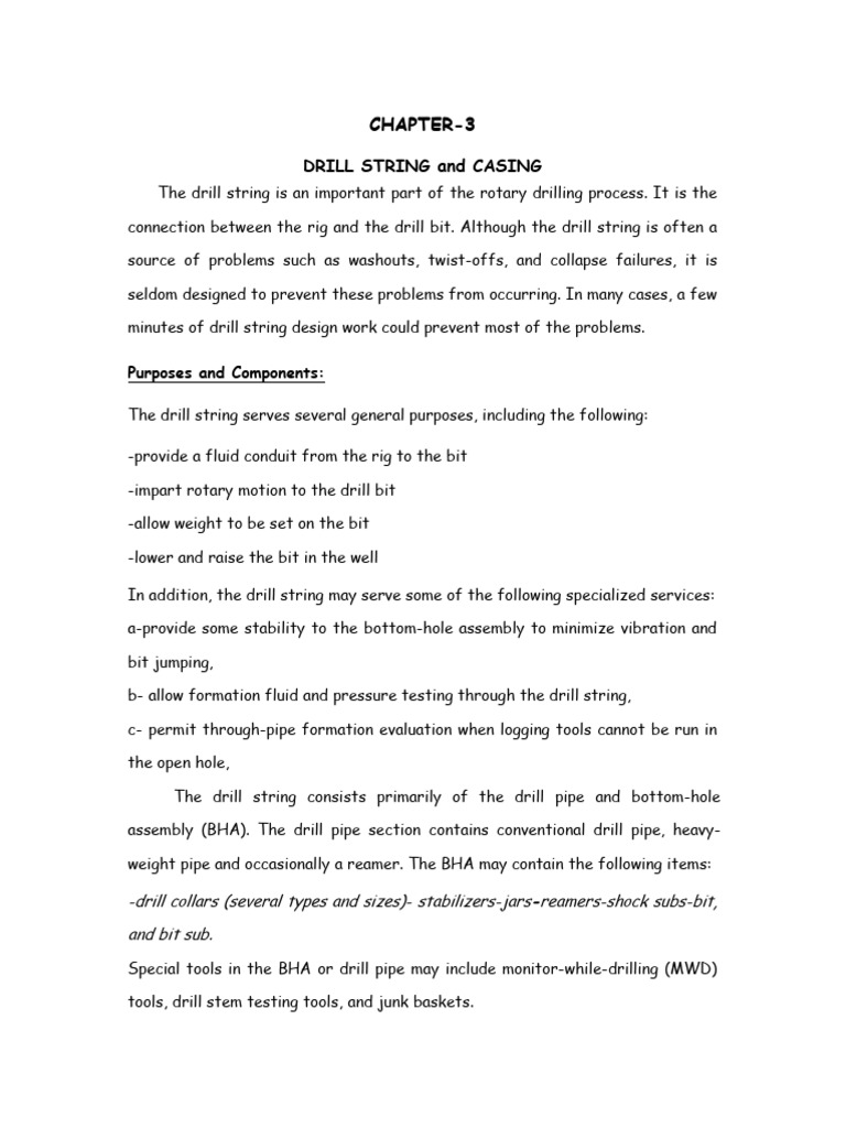 Chapter 3 Drill String and Casing | PDF