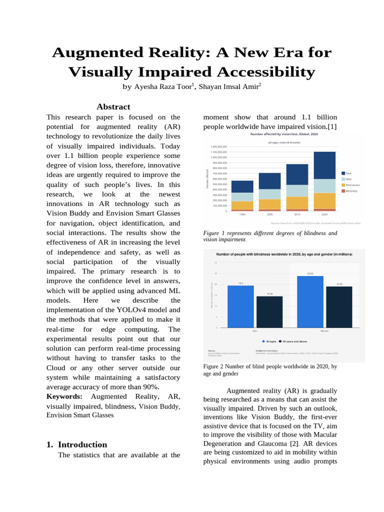Augmented Reality A New Era For Visually Impaired | PDF | Augmented Reality | Graphics ...