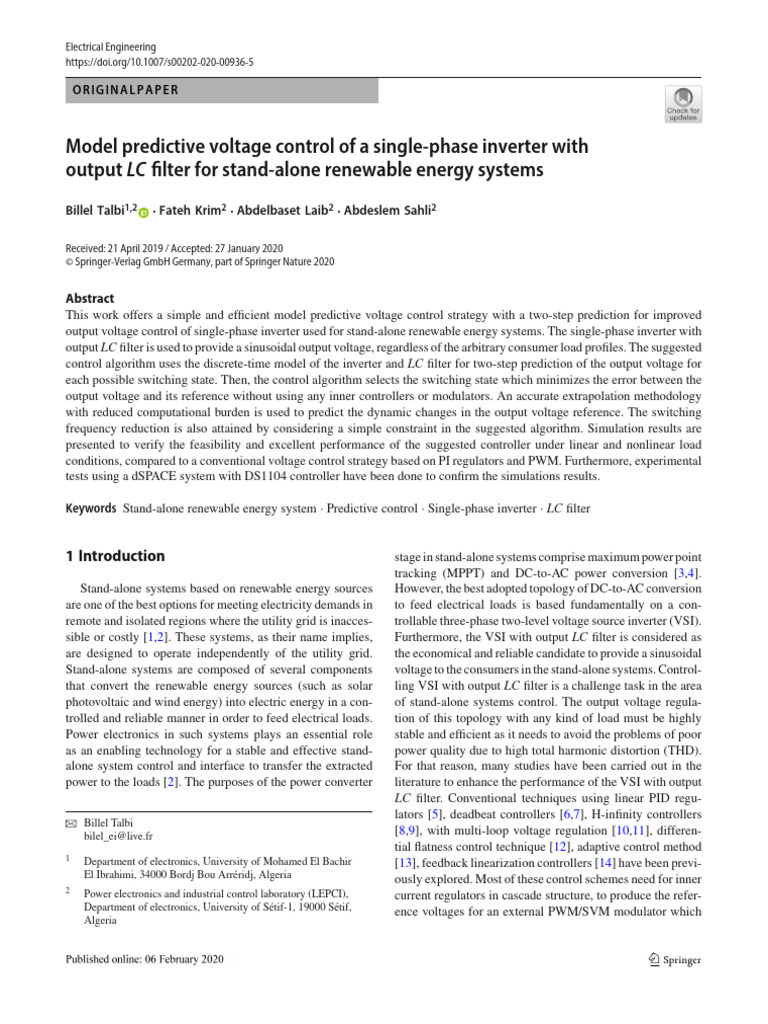 10.1007@s00202 020 00936 5 | PDF | Power Inverter | Rectifier