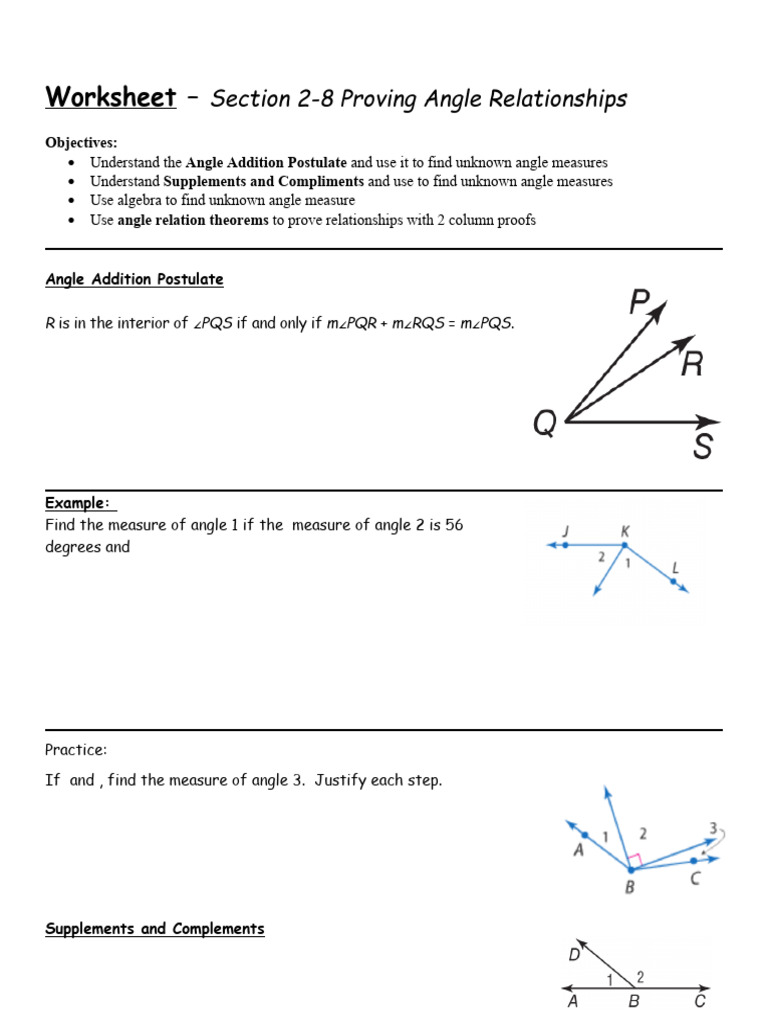 section_28_proving_angle_relationships | PDF | Perpendicular | Theorem
