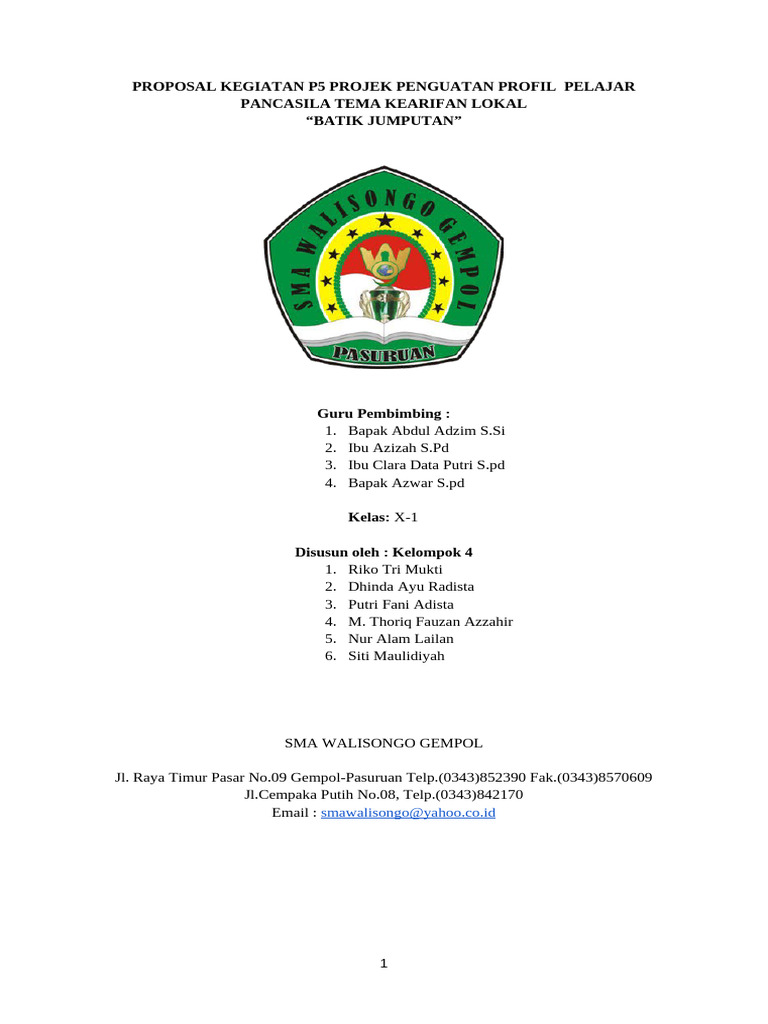 Proposal Kegiatan P5 | PDF