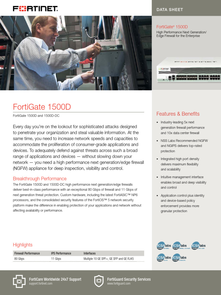 FortiGate-1500D | PDF | Computer Network | Security