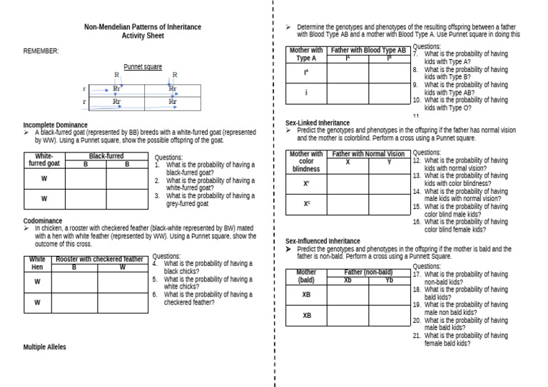 Non-Mendelian_Activities | PDF | Biological Evolution | Evolutionary ...