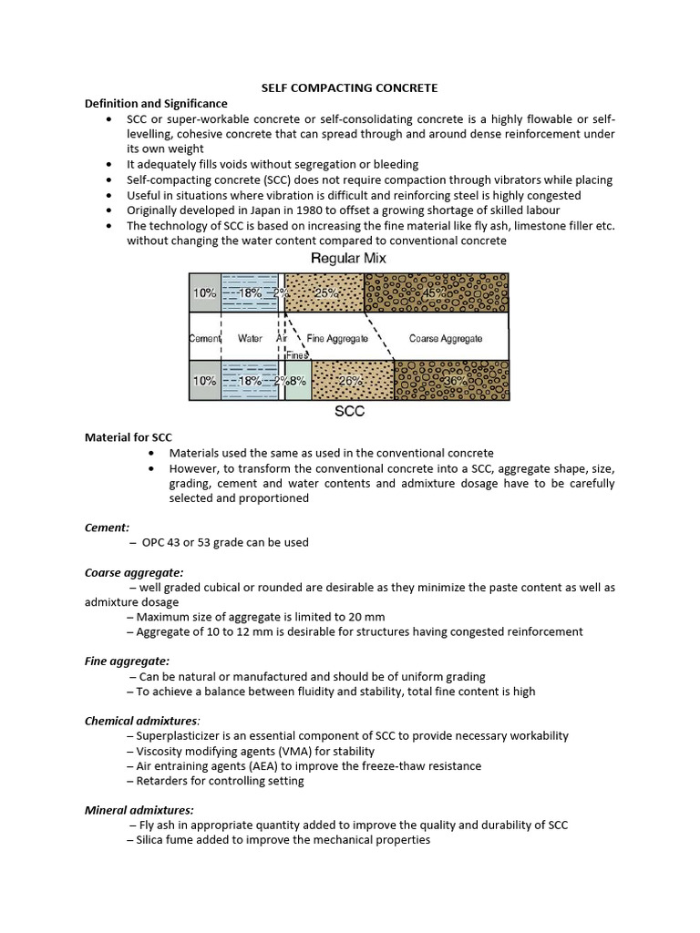 SELF COMPACTING CONCRETE | PDF | Concrete | Building Technology