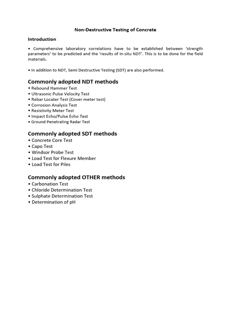 Non Destructive testing of concrete Notes | PDF | Concrete | Calibration