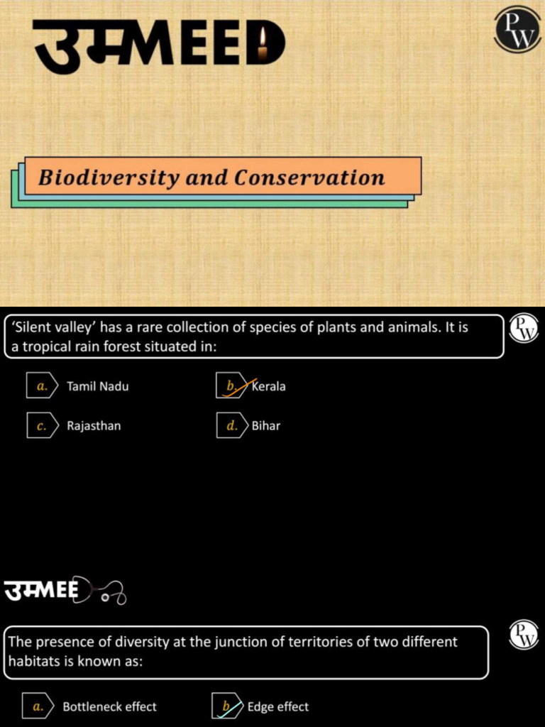 Biodiversity and Conservation - Practice Sheet Solution | PDF