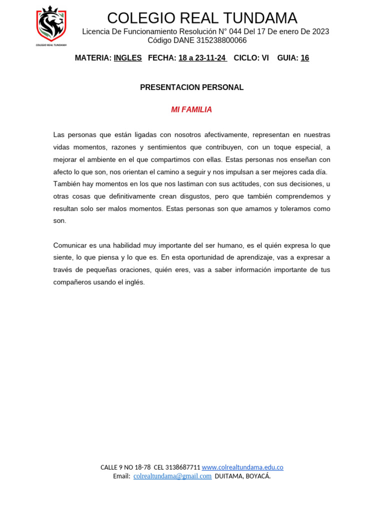 CRT 6 Ingles G16 | PDF