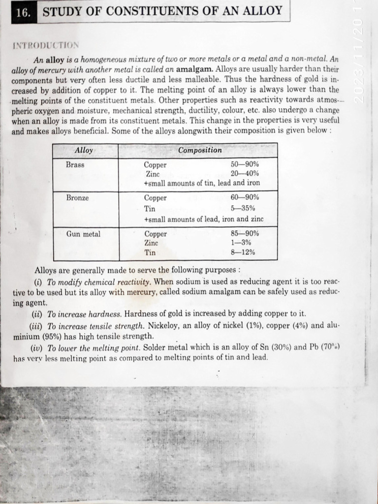 Constituent of Alloy Project | PDF