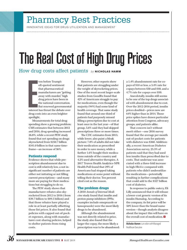 The Real Cost of High Drug Pri | PDF | Prescription Drugs | Diabetes