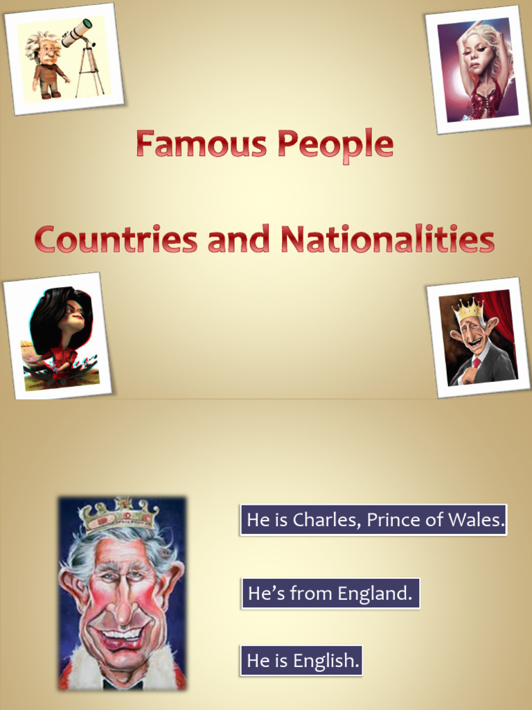 Famous People and Their Nationalities | PDF