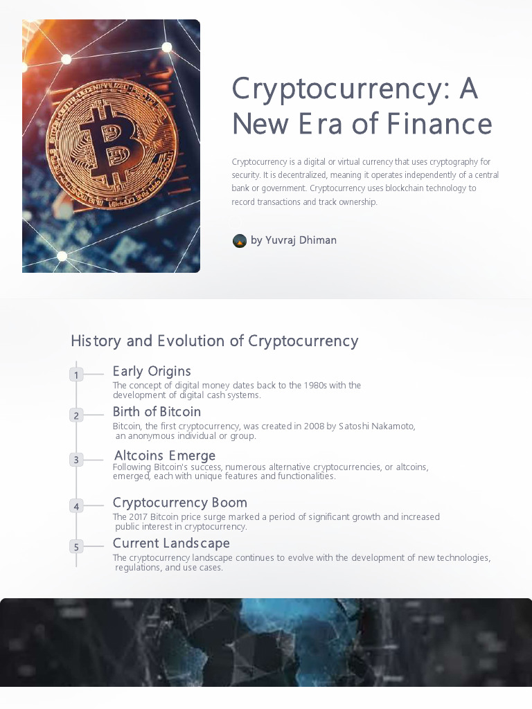 Cryptocurrency A New Era of Finance | PDF | Cryptocurrency | Bitcoin