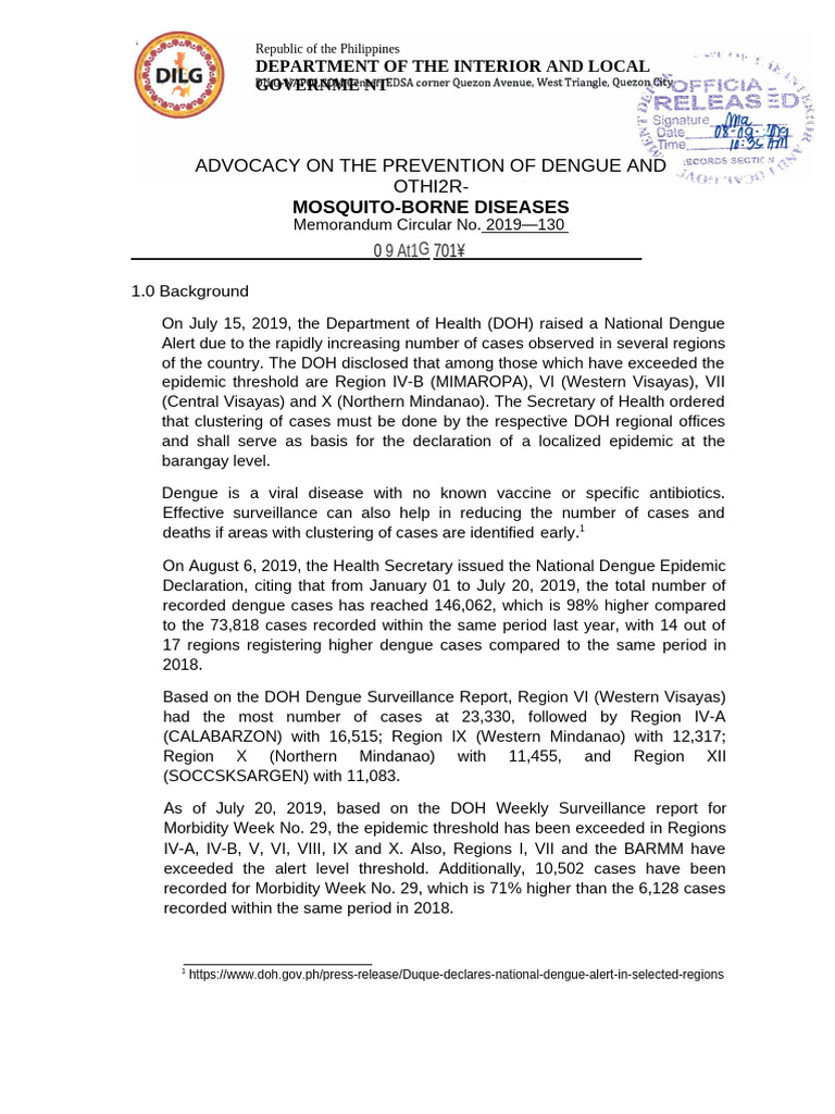 Dilg Memocircular 201989 - F9e6e9c92b | PDF | Epidemics | Clinical Medicine