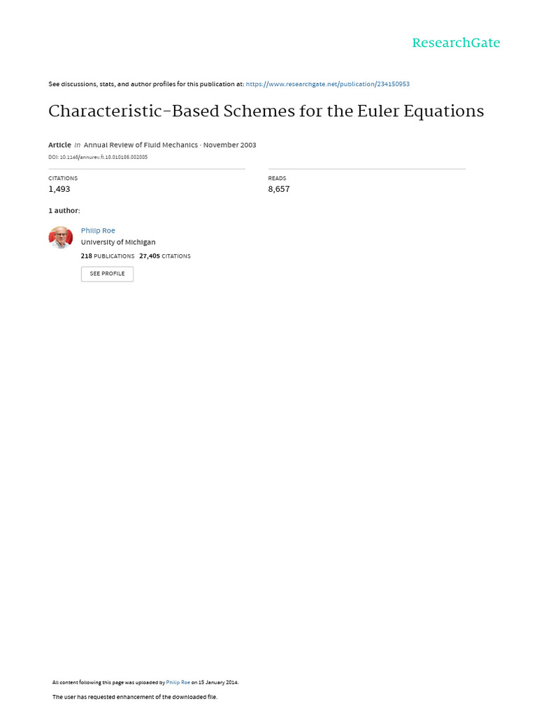 Characteristic-Based_Schemes_for_the_Euler_Equatio | PDF | Fluid Dynamics | Equations