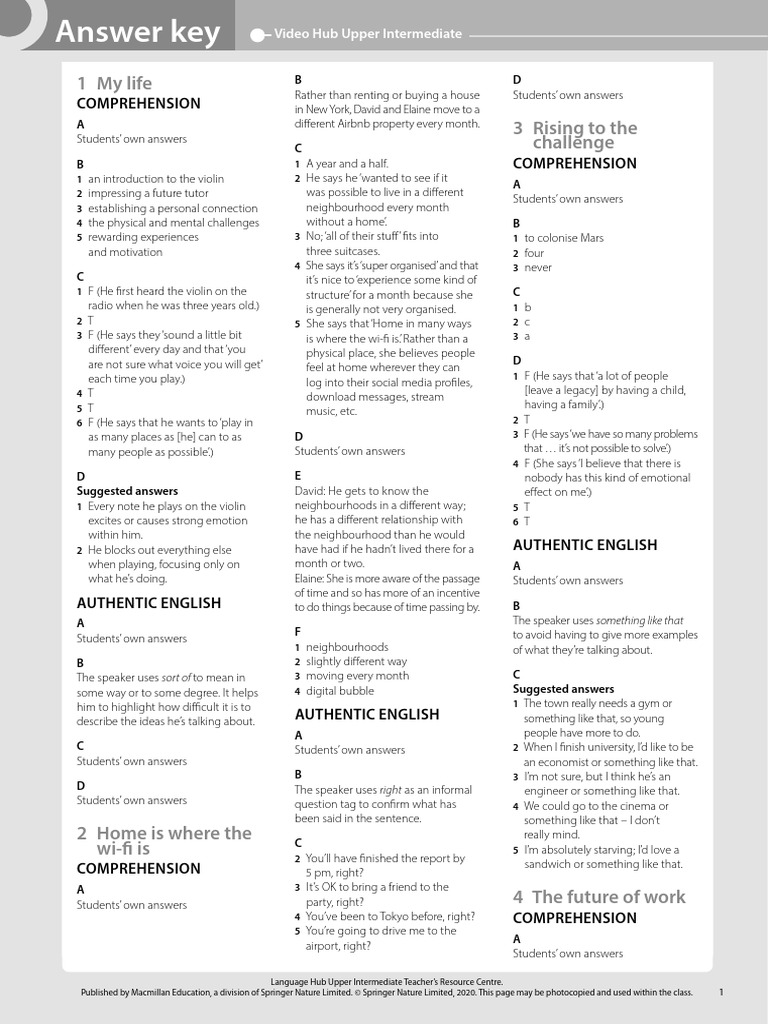 LH - Video Hub - UpperInt - Worksheets Answer Key | PDF | Renewable Energy