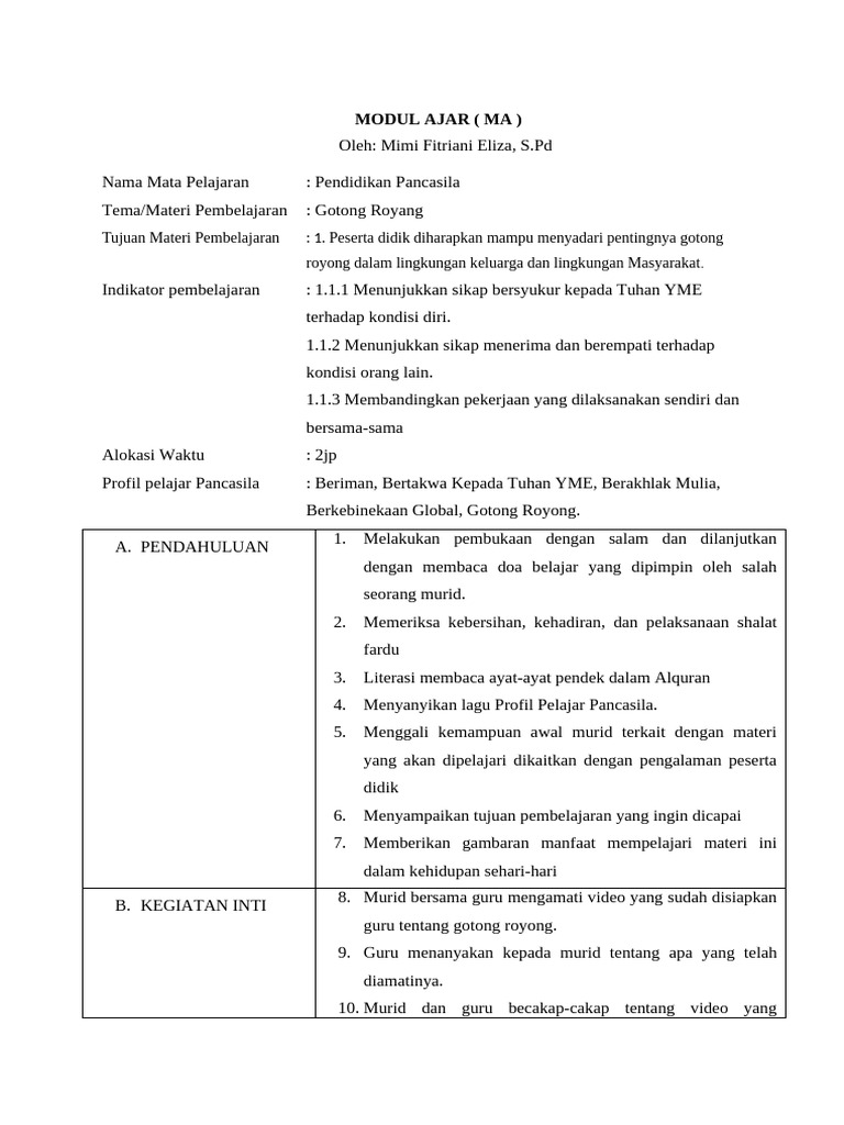Modul Ajar Observasi | PDF