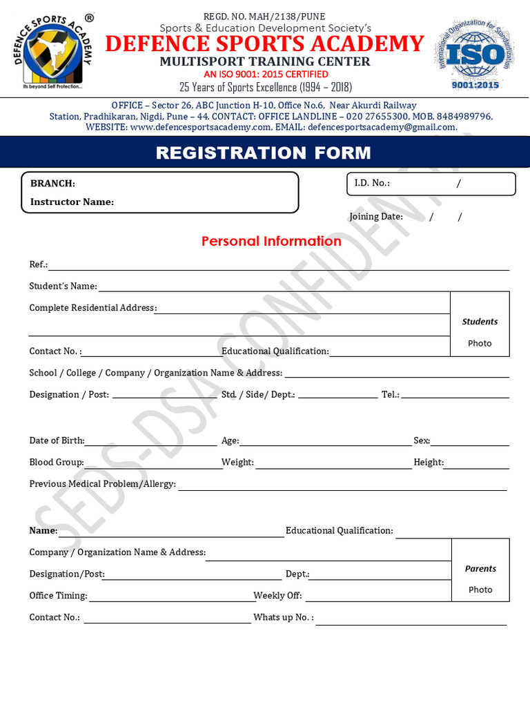 DSA Admission Form New | PDF | Justice | Crime & Violence