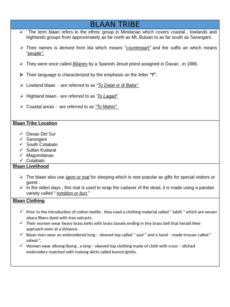 Blaan Tribe | PDF