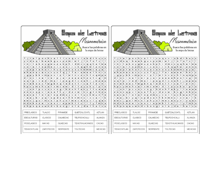 Sopa Letras Aztecas | PDF