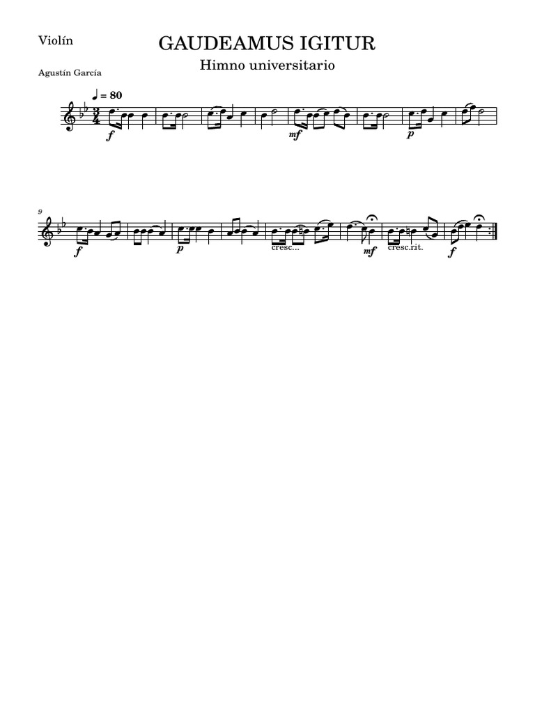 Gaudeamus Igitur Violín | PDF