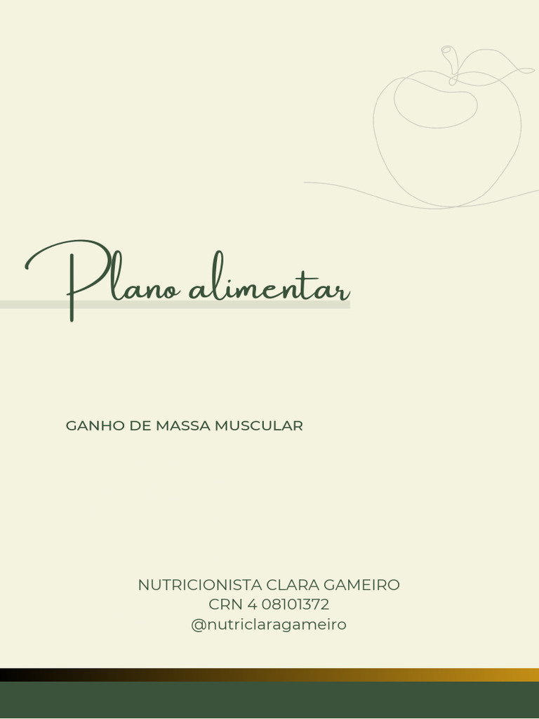 Plano Alimentar - Ganho de Massa | PDF | Culinária | Alimentos