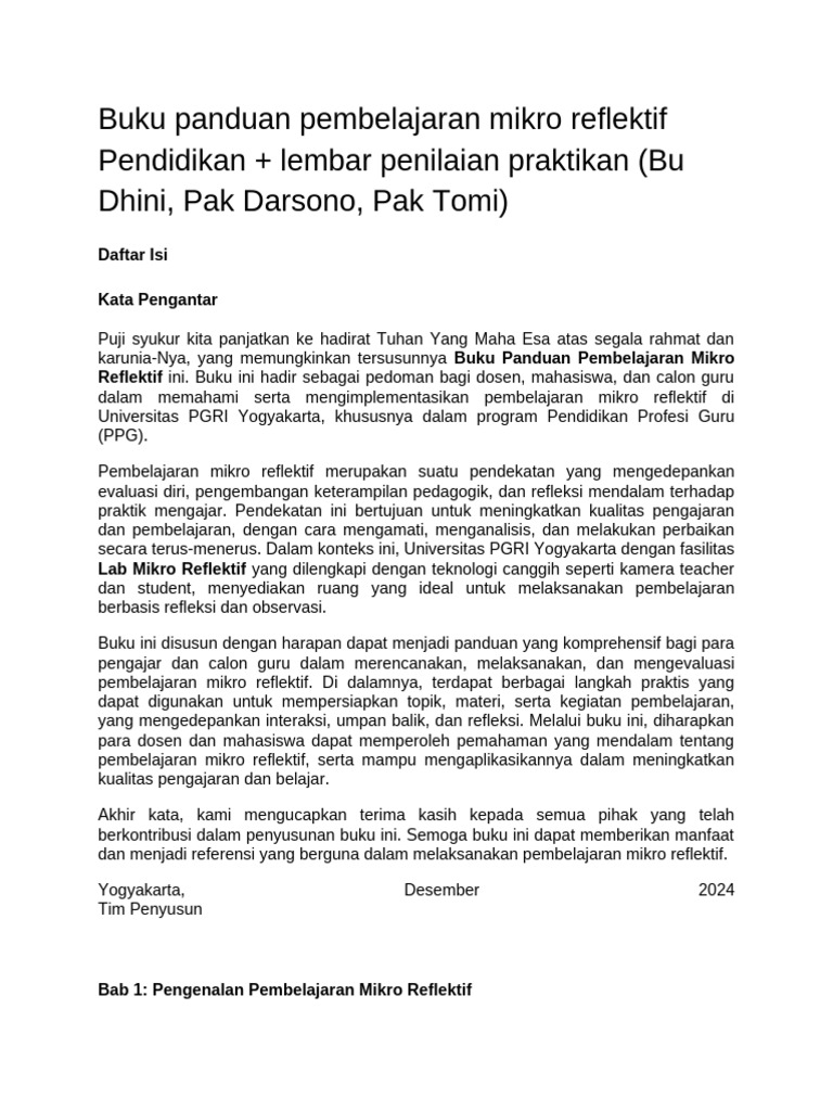 Buku Panduan Pembelajaran Mikro Reflektif | PDF