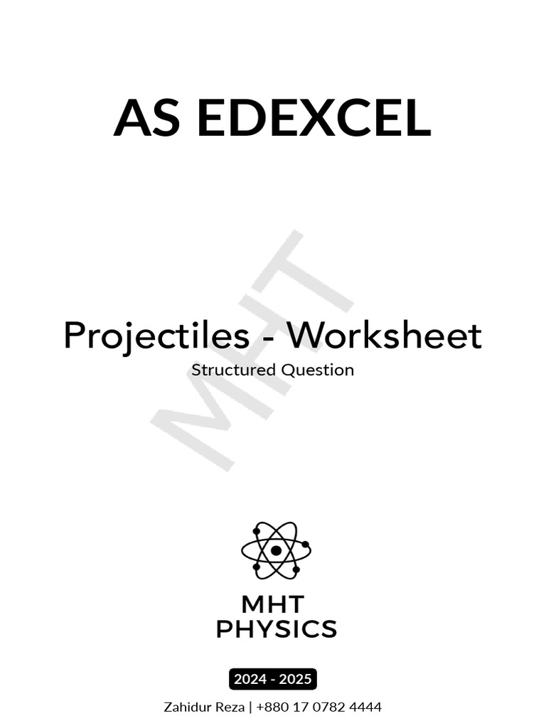 Projectiles WS Output | PDF | Applied And Interdisciplinary Physics | Classical Mechanics