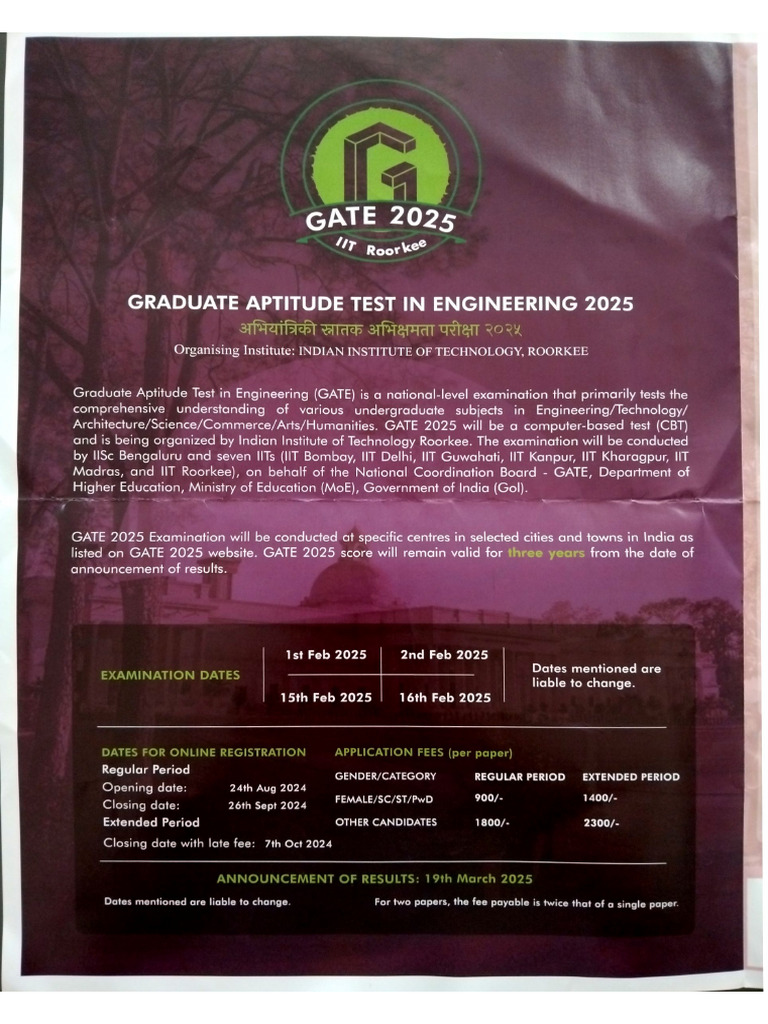 GATE Notification | PDF