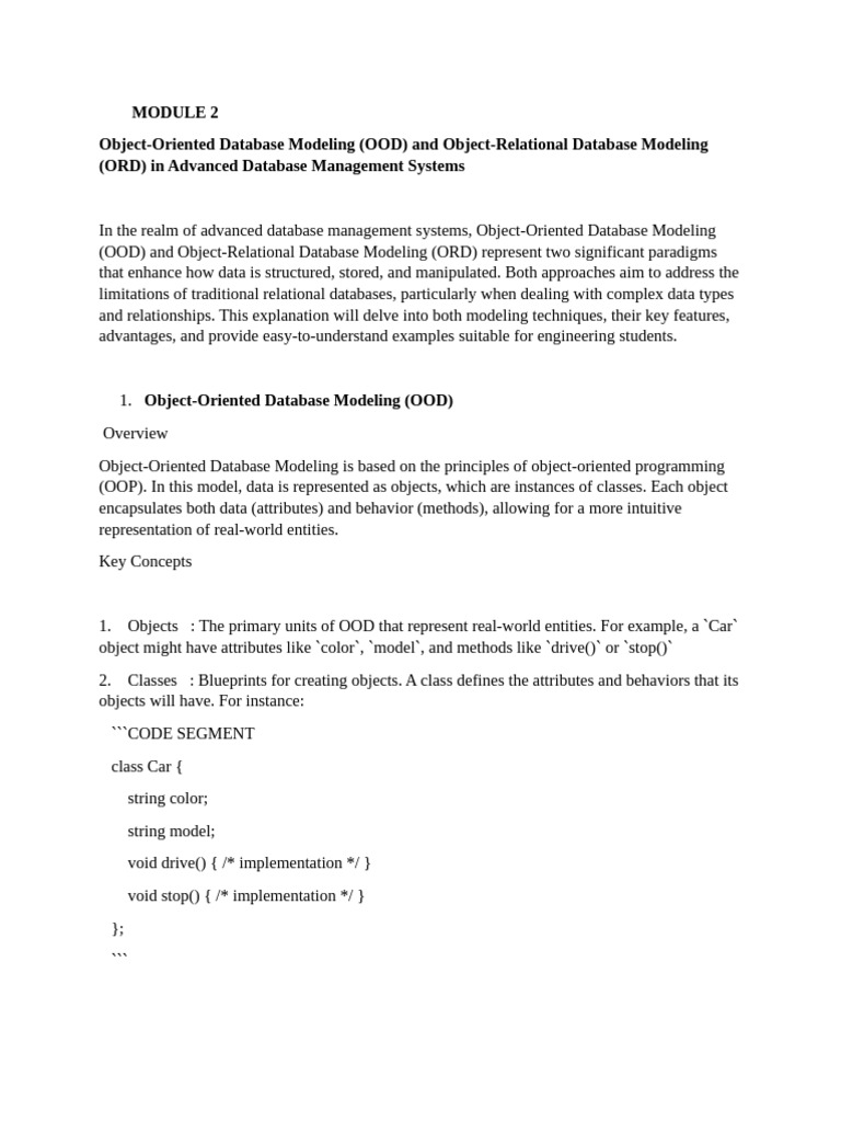 Module 2oomord Pdf Object Oriented Programming Databases 9448