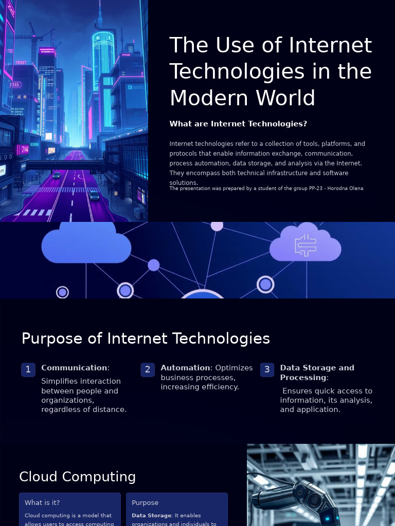 The Use of Internet Technologies in the Modern World (1) | PDF | Internet Of Things | Cloud ...