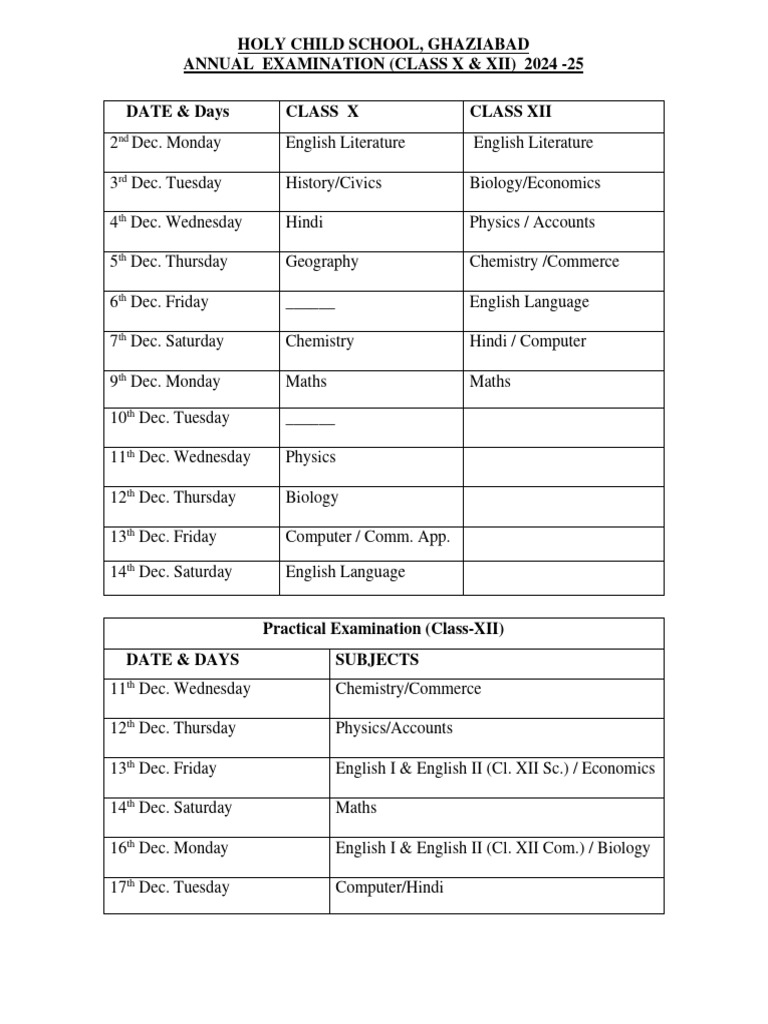 Annual Exm. 24-25 (Cl. X-XII) PDF | PDF